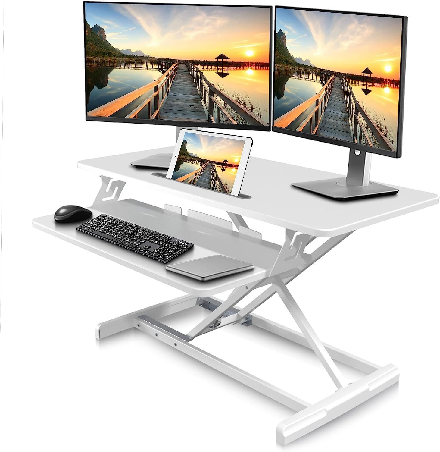 Buy Altus Height Adjustable 880mm Stand Up Desk Converter Sit To Stand ...
