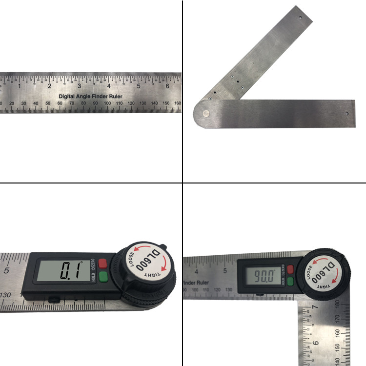 Buy 200mm Stainless Steel Digital Angle Ruler Angle Finding Range 0-999 ...