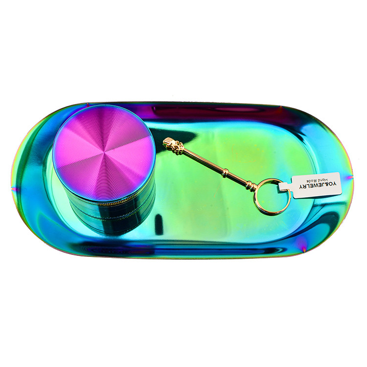 Buy Custom Rainbow Grinders Smoking Rolling Weed Tray Sets Metal With ...