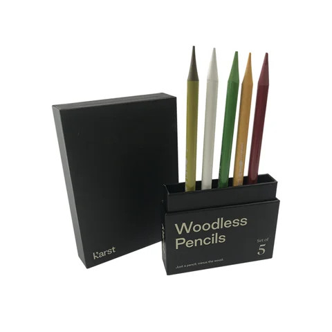 Buy Custom Small Rigid Handmade Black Cardboard Pencil Case Gold Foil ...