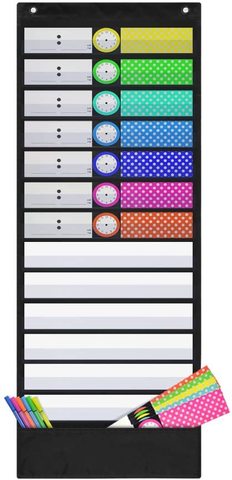 Buy Daily Schedule Pocket Chart School Supplies Classroom Pocket Chart ...