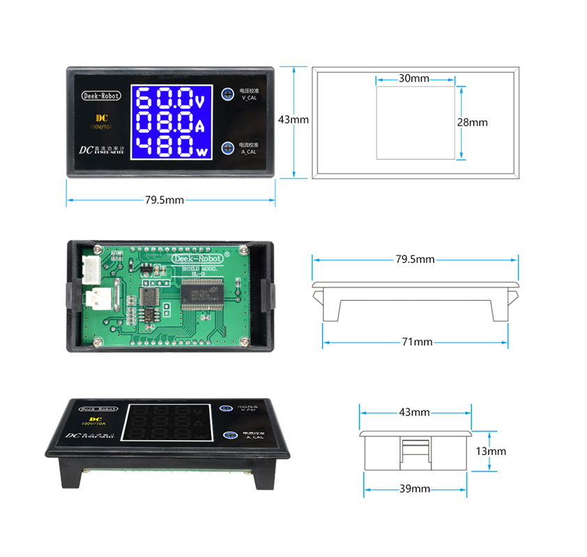 Buy Dc 0-100v 10a Digital Voltmeter Ammeter Wattmeter/ Lcd Display ...
