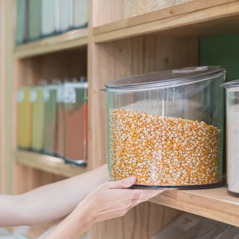 Buy Ecobox Round Container Scoop Bin Powder Spices Candy Storage ...