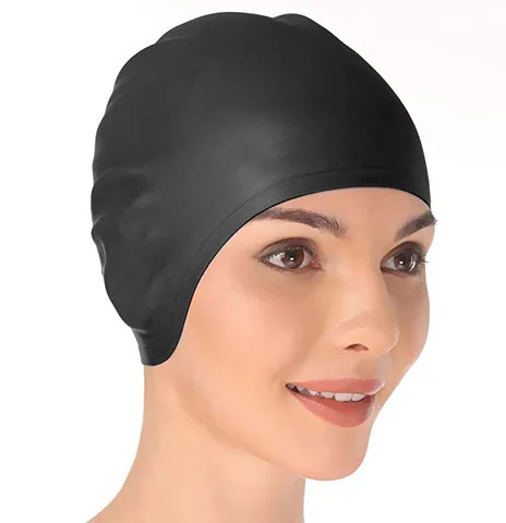 Buy Fashion 100% Silicone Swim Pool Caps Ear Protect Diving Hat ...
