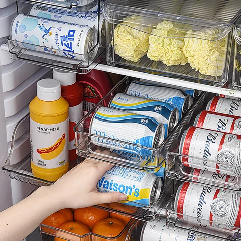 Buy Fridge Soda Pop Can Organizer Fridge With Lid Stackable Bpa Free ...