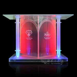 Buy Guiheyun Diamond Shape Acrylic Led Bar Table Movable Mixer Dj Table ...