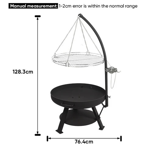 Buy Height-adjustable Outdoor Campfire Fire Pit Hanging Grill Stainless ...
