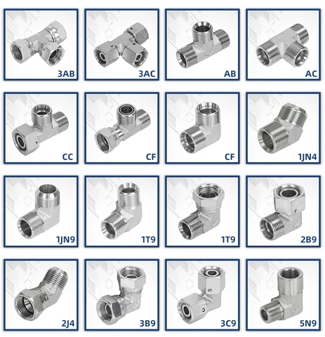 Buy Hydraulic Fittings 3 Ways Male Thread Hydraulic Adapter Cc ...