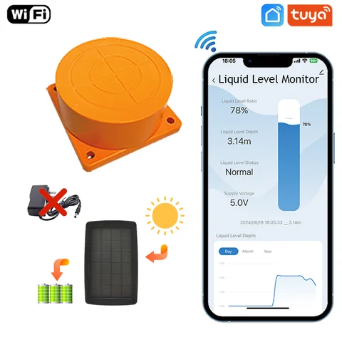 Buy Me201wsp Tuya Smart Life App Monitor Wireless Solar Powered Liquid ...