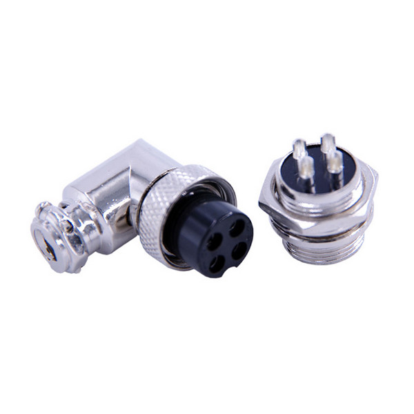 Buy Mil Gx12 Gx16 4pin Male And Female Right Angle Plug And Socket ...