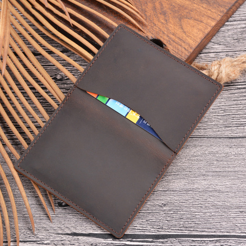 Buy Minimalist Wallet Vintage Old Style Card Holder Cash Wallet Crazy ...