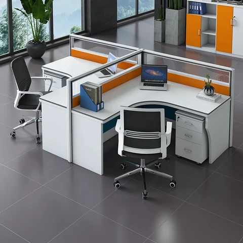 Buy Modern Cubicle 4 Person Office Computer Tables Furniture Desk Pc ...
