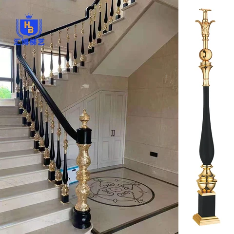 Buy Modern Luxury Brass Gold Metal Antique Handrails Balustrades ...