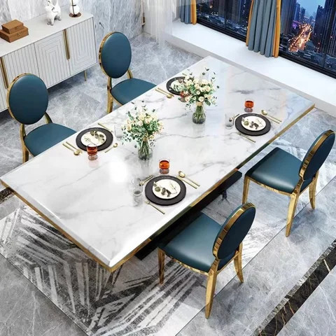 Buy Modern Luxury Marble Dining Table Set For 8 Complete Home Dining ...
