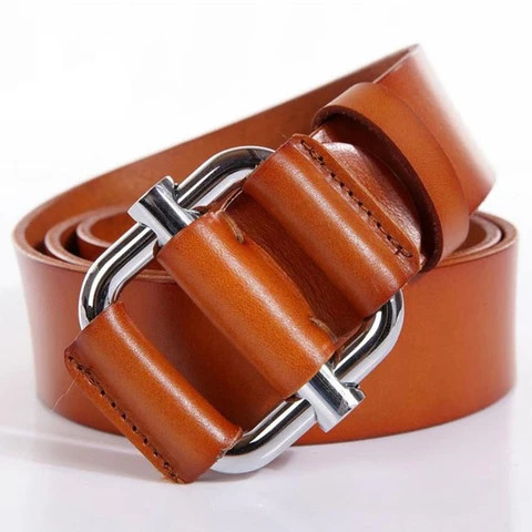Buy New Genuine Leather Belt Men High Quality Metal Buckle Male Leather ...