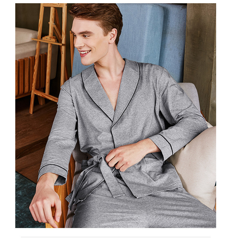 Buy Pajama Set For Men Long Sleeve Nightwear Men Pajamas Solid White ...