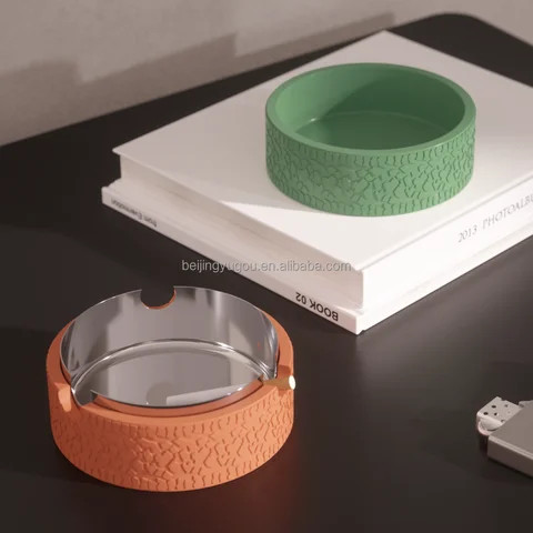 Buy Round Tire Shape Unique Embossed Design Concrete Ashtray Retro ...