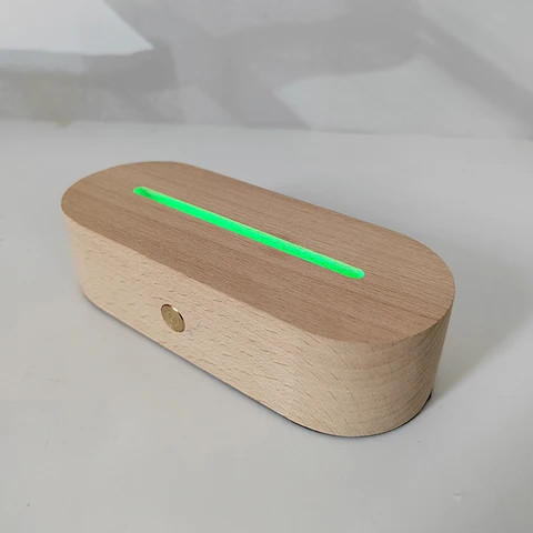 Buy Solid Wood Led Light Base Wireless Charging Round Rectangular Wood ...