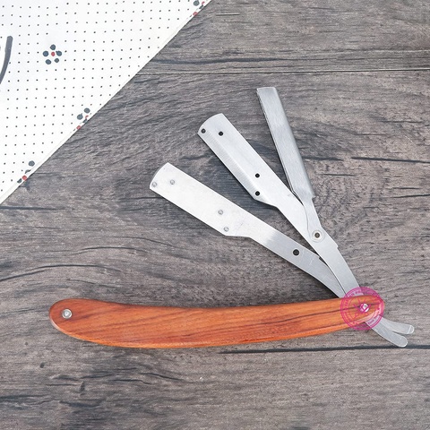 Buy Straight Edge Razor Steel Cutthroat With 10 Double Blade - Vintage ...