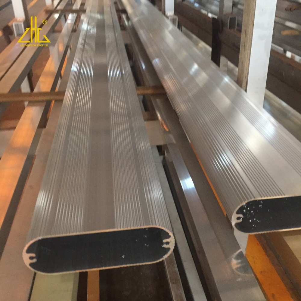 Buy Threaded Aluminum Flat Tube / Aluminium Oval Pipe Profile From ...