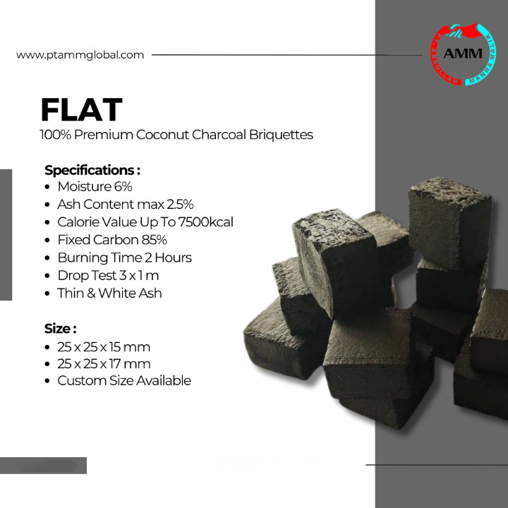 Buy Coconut Shell Charcoal Briquette - Flat Shaped from PT.ABDULLAH ...
