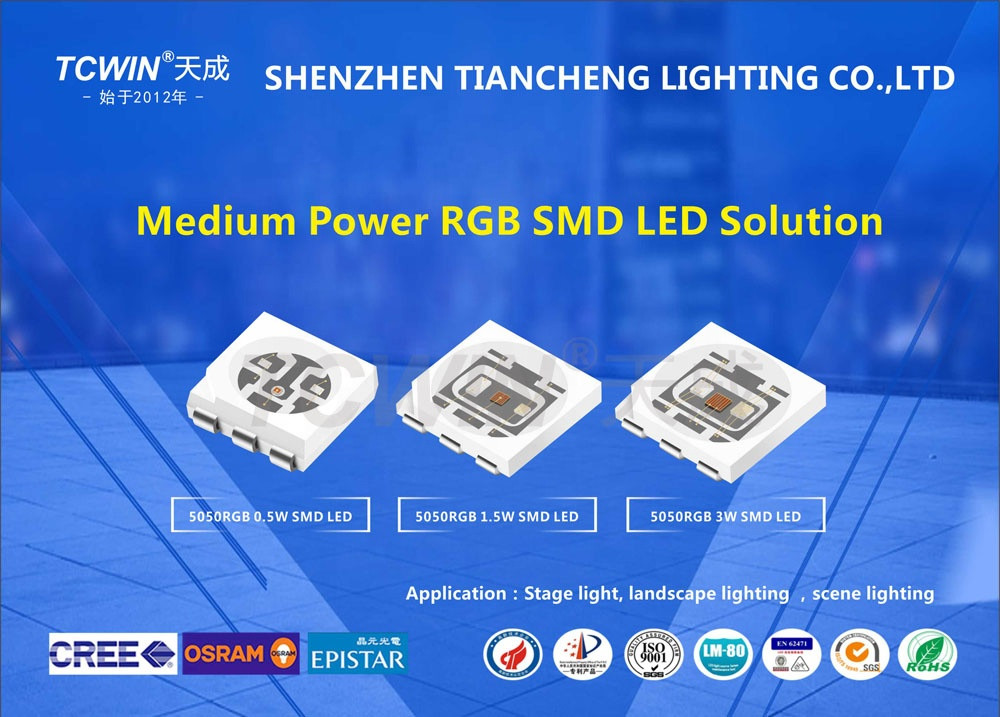 Buy 0.5w 3v Sanan Chip 5050 Rgb Smd Led For Outdoor Lighting from ...