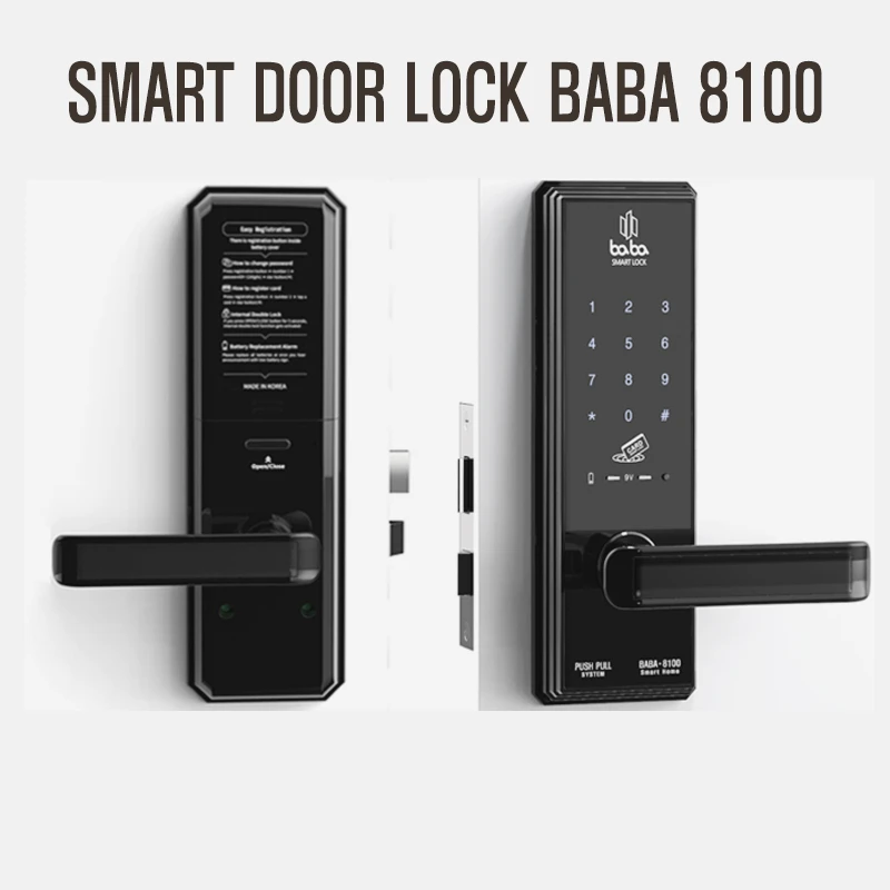 Buy Electronic Swipe Card Digital Door Lock Baba-8100 Smart Door Lock ...