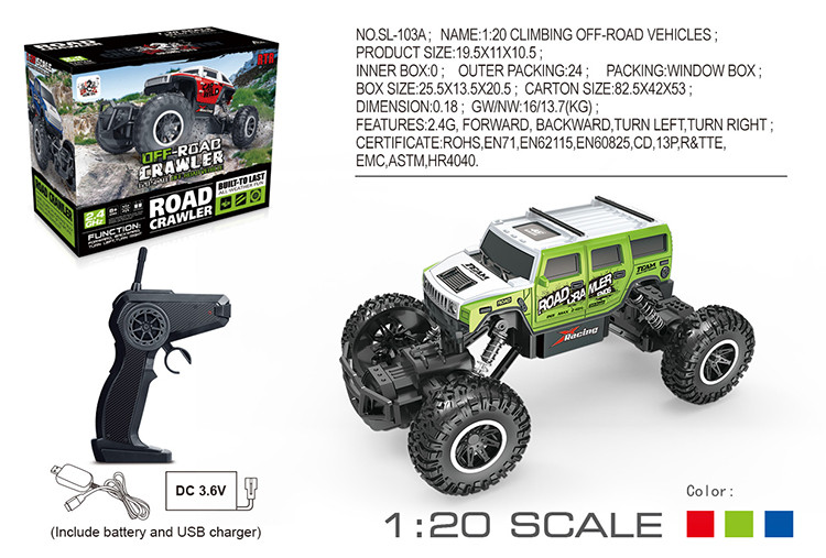 Buy 1:20 Suv Rock Crawler Off-road Electric 4x4 Remote Control Car from ...