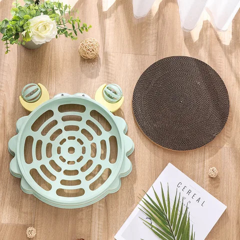 Buy 2023 New Crab Shape Round Corrugated Paper Pet Cat Claw Funny Claw ...