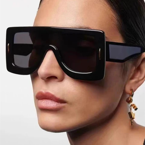 Buy 2024 Fashion One Piece Shades Men Square Sun Glasses Lunettes Anti ...