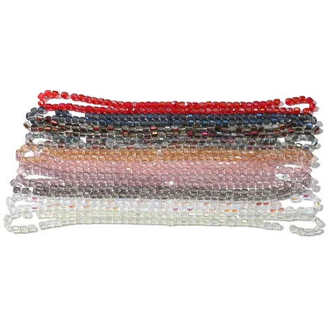 Buy 8mm Cylindrical Round Glass Crystal Beads Handmade Diy Bracelet ...