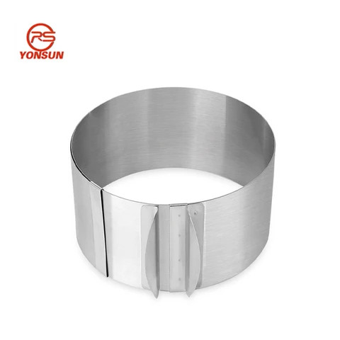 Buy Adjustable Stainless Steel Mousse Ring Extendable Round Shape ...