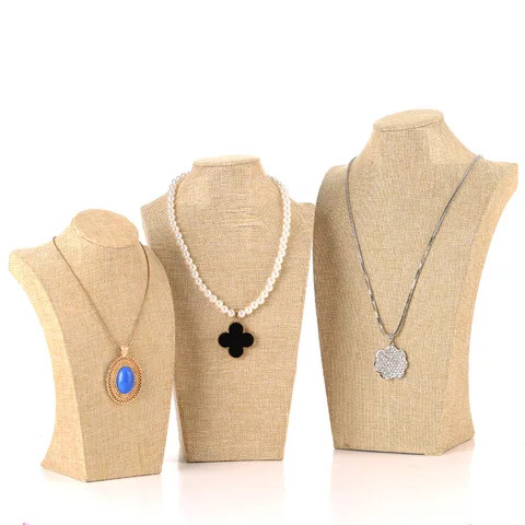 Buy Black Velvet Jewellery Mannequins Cuban Chain Necklace Display ...