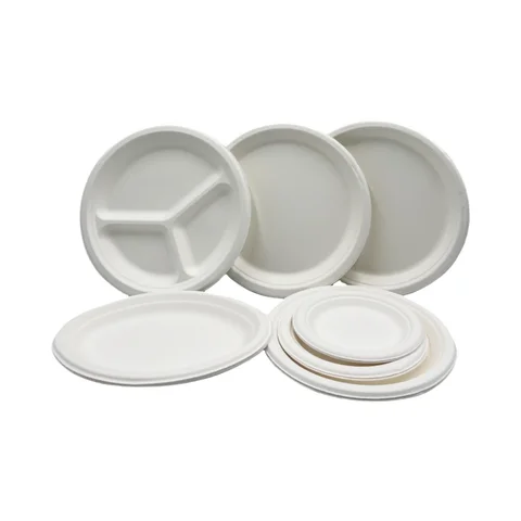 Buy 100% Compostable Bpi Disposable Sugarcane 9 Inch 3-compartment ...