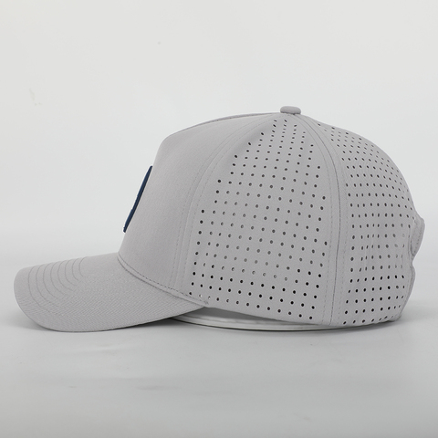 Buy Custom High Quality 5 Panel Grey Laser Cutting Hole Perforated Hat ...