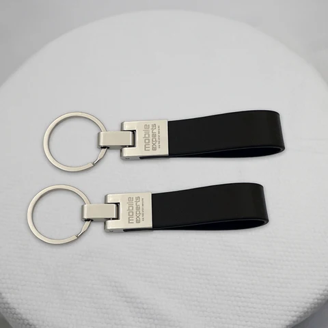 Buy Custom Luxury Metal Logo Keychain Blank Leather Key Ring With Pu ...