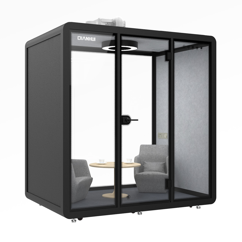 Buy Customized Double Office Booth Sound-proof Video 4 Person Meeting ...