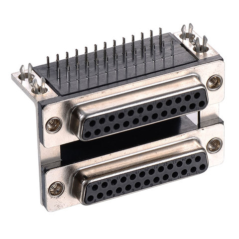 Buy Denentech Right Angle Dual Port Dr 25 Female To Dr 25 Female D-sub ...