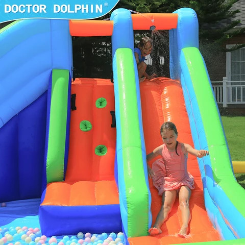 Buy Doctor Dolphin Kids Double Water Slides Bounce Jumping Castle ...