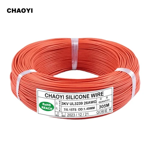 Buy High Voltage Super Soft Silicone Tinned Copper Wire 3kv Awm Ul3239 26awg Automotive Flexible ...