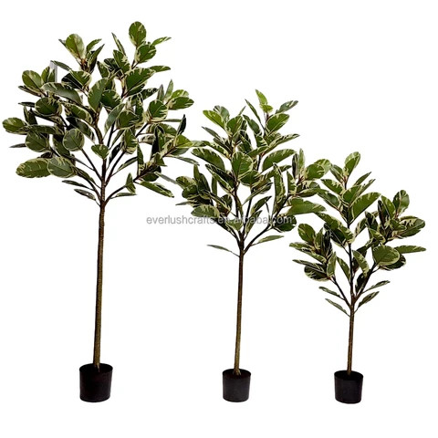 Buy New Design 130-190cm Red Rubber Tree Faked Potted Plant Plastic ...
