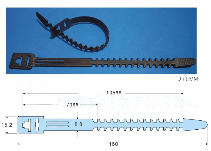 Buy Self-locking Adjustable Trapezoidal Cable Ties Reusable Fish Bone ...