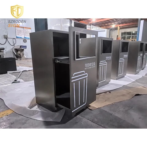 Buy Stainless Steel Garbage Metal Trash Bin Indoor Kitchen Room ...