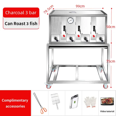 Buy Thickened Stainless Steel Charcoal Fish Oven Can Be Drawn Dual ...