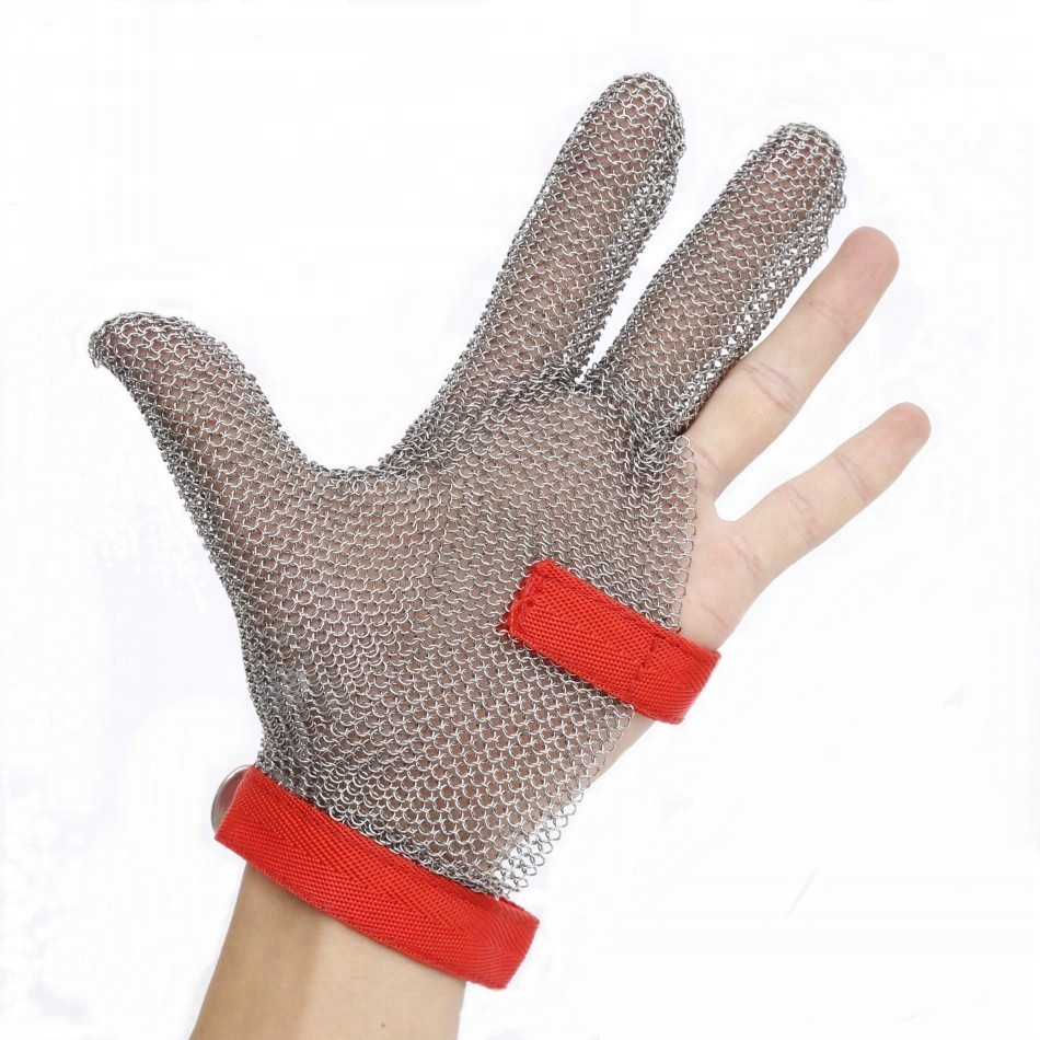 Buy Three Finger Stainless Mesh Anti-cut Steel Gloves For Tailoring ...