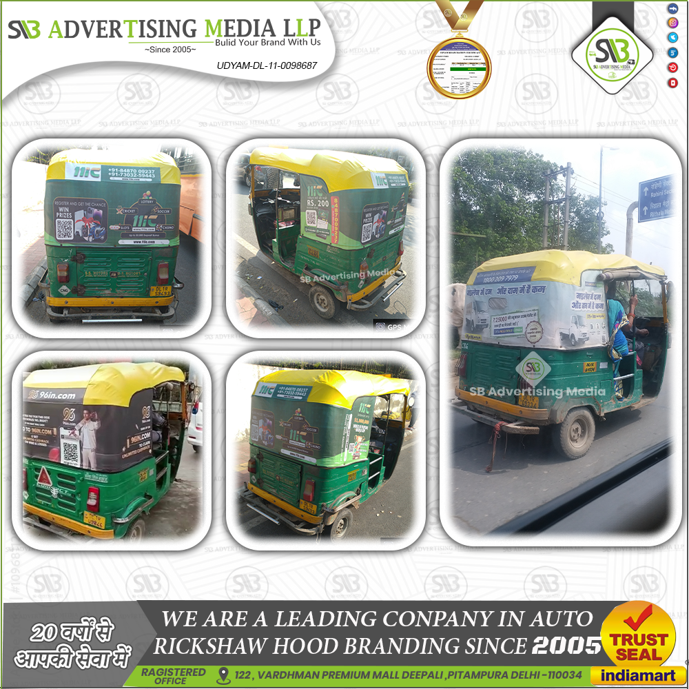 Buy Auto Rickshaw Advertising In Delhi from SB Advertising media, India ...