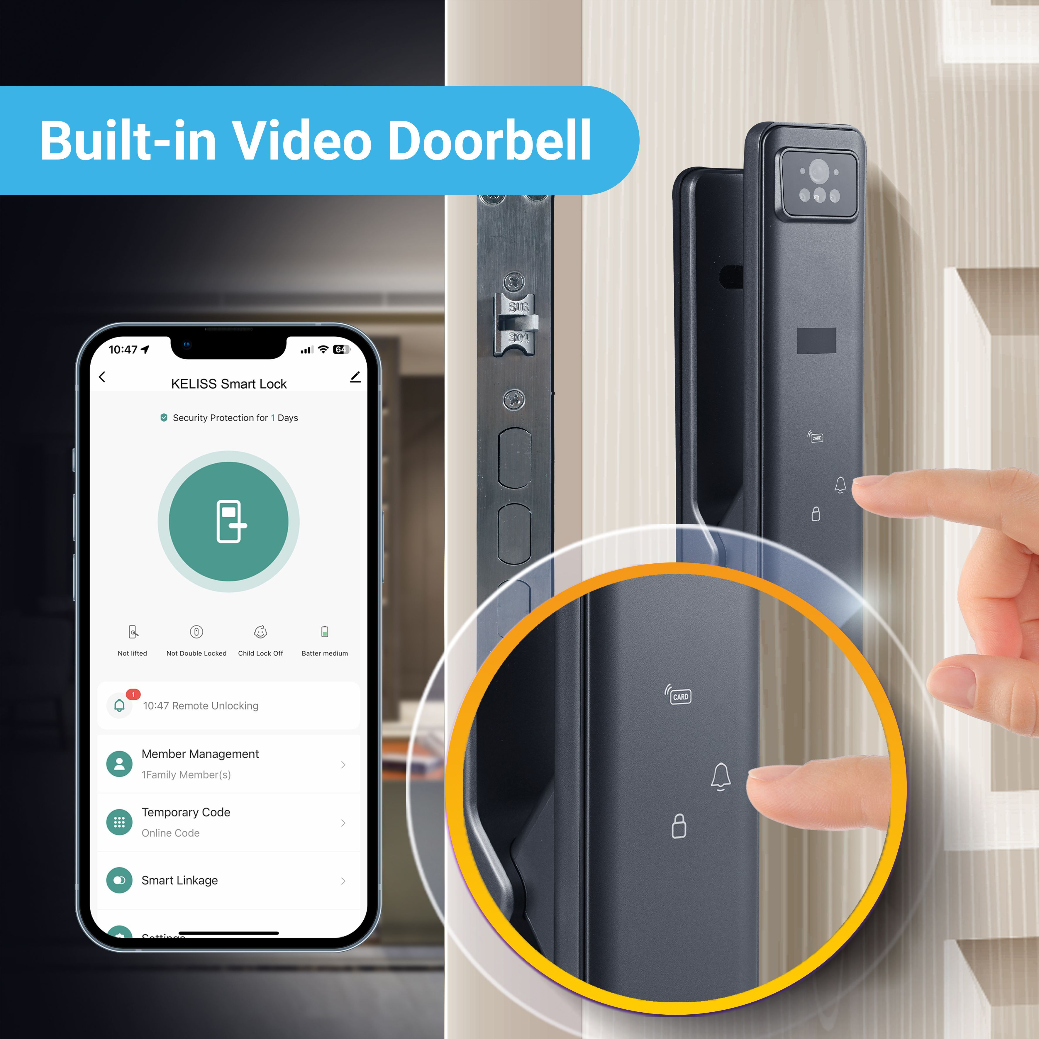 Buy Facial Scan Fingerprint Finger Vein Recognition Advanced Smart Door ...