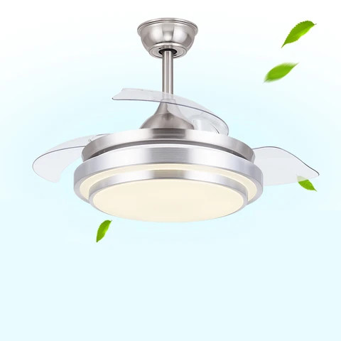 Buy 42 Inch Silver Body Polish Chrome Invisible Fan Light Kit from ...