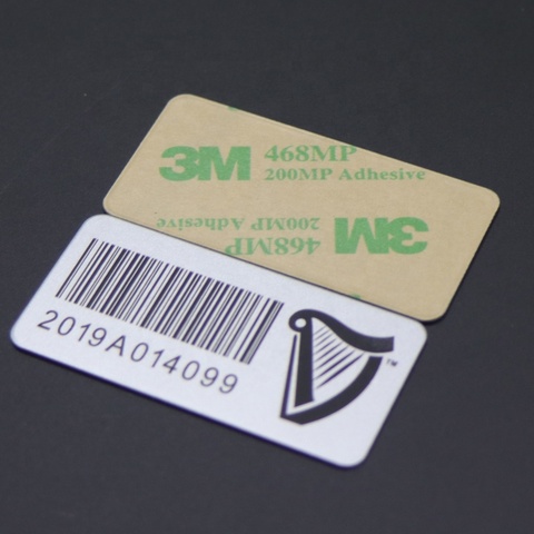 Buy Custom Silver Barcode Metal Name Plates Serial Bar Code Number ...