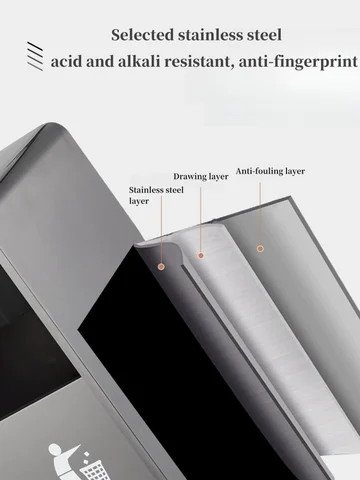 Buy Customization Stainless Steel Vertical Trash Can Mall Hotel Metal ...